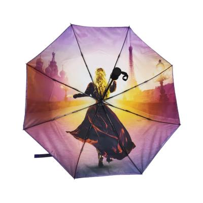 China Auto Open 3 Fold Double Layer Telescopic Umbrella for sale