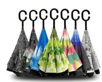 China Double Layer Folding Reverse Inverted Umbrella With C Handle for sale