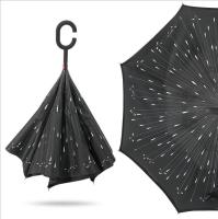 China Double Layer Folding Reverse Inverted Umbrella With C Handle for sale