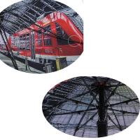 China Custom Train Printing Windproof Compact Golf Umbrella 27 Inch 8 Ribs Fiberglass Frame for sale