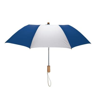 China Wooden Handle Pongee Fabric Self Folding Umbrella for sale