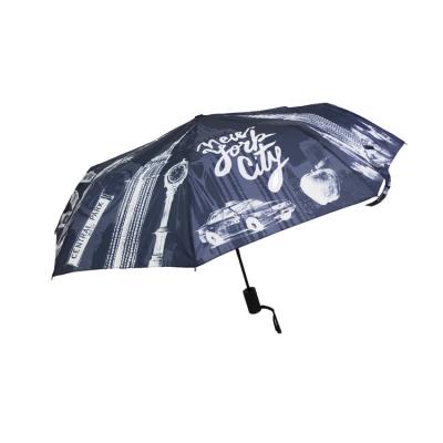 China BSCI Auto Open 3 Folds Umbrella With Wooden Handle for sale