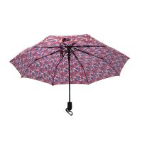 China Auto Open Manual Close Three Folding Umbrella 8mm Metal Shaft OEM Custom Logo for sale