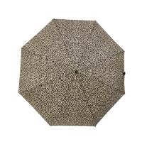 China 190T Polyester 3 Folding Umbrella with Leopard Pattern 21 Inch Auto Open for sale