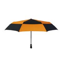 China Custom Logo Printed Pongee Double Canopy Umbrella 21 Inch Windproof UV Protection Auto Open for sale