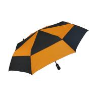 China Custom Logo Printed Pongee Double Canopy Umbrella 21 Inch Windproof UV Protection Auto Open for sale