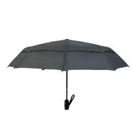 China 23 Inch Double Layer Auto Open Close 3 Folded Umbrella Polyester 190T Metal Shaft for sale