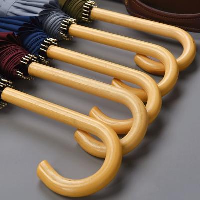 China Guarda-chuva reto aberto do Pongee do diâmetro 112CM auto com o punho de madeira de J à venda