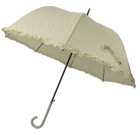China RPET Pongee Automatic Ladies Umbrella 105cm Diameter Plastic J Handle for sale
