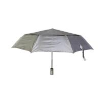 China Windproof UV Protection Pongee Automatic 3 Fold Umbrella 21 Inch 8 Panels for sale