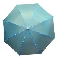 China 18 Inch 80cm Pongee Manual Open LED Light Umbrella for Kids Blue Metal Shaft for sale