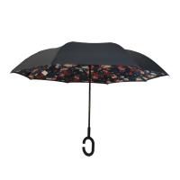 China 21inch Pongee Double Layer Inverted Umbrella Auto Open C Handle for sale