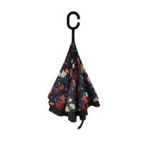 China 21inch Pongee Double Layer Inverted Umbrella Auto Open C Handle for sale