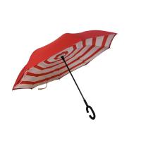 China SGS Custom 21-Inch Reverse Inverted Umbrella with Double Layer Pongee Fabric - 190T Polyester with Metal Frame for sale