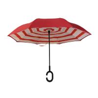 China SGS Custom 21-Inch Reverse Inverted Umbrella with Double Layer Pongee Fabric - 190T Polyester with Metal Frame for sale