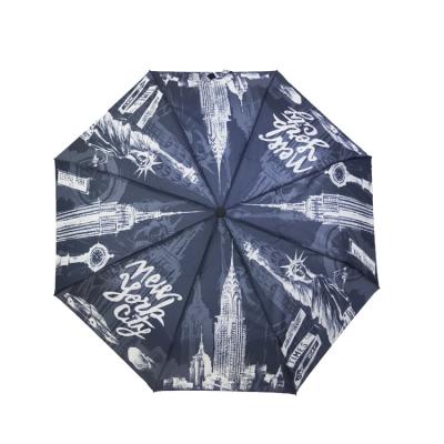China Digital Printing 21inch Pongee 190T 3 Folding Umbrella OEM for sale
