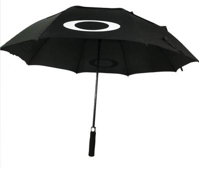 China Pongee Manual Open Double Layer Golf Umbrella With Fiberglass Ribs for sale