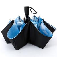 China 95cm 190T Pongee Fabric Automatic Open Close Foldable Umbrella with Rubber Handle for sale