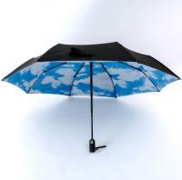 China 95cm 190T Pongee Fabric Automatic Open Close Foldable Umbrella with Rubber Handle for sale