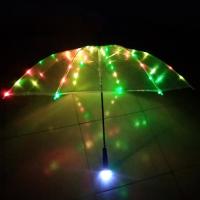 China TUV Handheld Clear POE LED Flash Light Umbrella 23inch 8 Panels Polyester 190T for sale