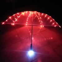 China TUV Handheld Clear POE LED Flash Light Umbrella 23inch 8 Panels Polyester 190T for sale
