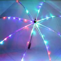 China TUV Handheld Clear POE LED Flash Light Umbrella 23inch 8 Panels Polyester 190T for sale