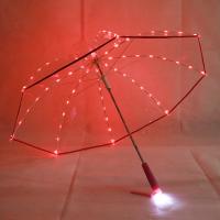 China TUV Handheld Clear POE LED Flash Light Umbrella 23inch 8 Panels Polyester 190T for sale