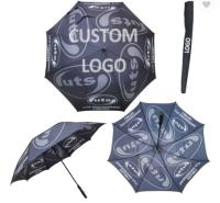 China Windproof Auto Open 30 60 Pongee Sublimation Golf Umbrella Custom Logo for sale