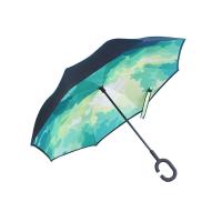 China Double Layer C Handle Windproof Reverse Inverted Umbrella for sale