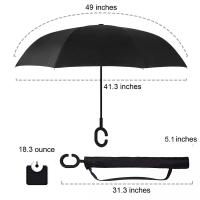 China Double Layer C Handle Windproof Reverse Inverted Umbrella for sale
