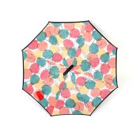 China C Handle 190T Reverse Inverted Umbrella Double Layer Inside Out Windproof 49 Arc for sale