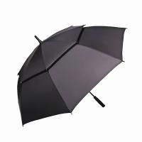 China Customized Semi Automatic Golf Umbrella 27 Inch Double Canopy Windproof Waterproof for sale