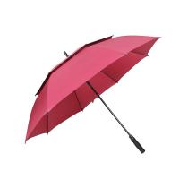 China Customized Semi Automatic Golf Umbrella 27 Inch Double Canopy Windproof Waterproof for sale