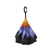 China Hands Free Double Layer C Handle Reverse Inverted Umbrella 23 Inch Windproof UV Protection for sale