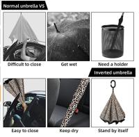 China Hands Free Double Layer C Handle Reverse Inverted Umbrella 23 Inch Windproof UV Protection for sale