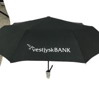 China Windproof Double Fiberglass Ribs Umbrella Black 95cm Automatic Open Close for sale
