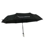 China Windproof Double Fiberglass Ribs Umbrella Black 95cm Automatic Open Close for sale
