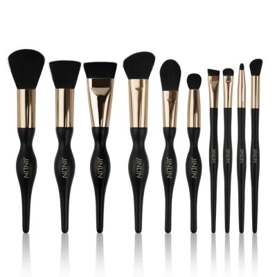 China Smudge Brush Smudge Brush Wholesale Hot Sale 10 Matte Vegan Natural Cosmetics  Gold Makeup Brushes Beauty Tools Foundation Spiral woodsBrush Set for sale