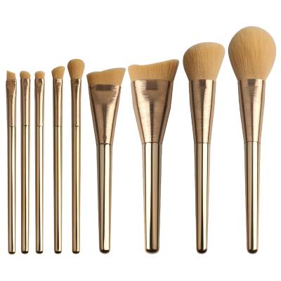 China Smudge Brush Smudge Brush Luxury Gold 9pcs Real Make Up Brush Techniques Professional Makeup Brushes Set Custom Logo High Quality with Packaging Box for sale