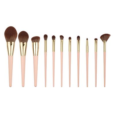 China Angular Blush Angular Blush 11pcs Real Make Up Brush Techniques Professional Makeup Brushes Set Custom Logo High Quality with Packaging Box for sale