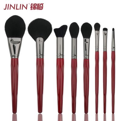 China Smudge Brush Smudge Brush Professional Natural Hair 8 Piece red Makeup Brush set for Girls makeup & tools cosmetics for sale