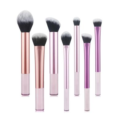 China Smudge Brush Smudge Brush 7pcs Premium Synthetic Makeup Brush Kit Professional Face Powder Blush Contour Highlighter Brush With Clear Handle Female Gift for sale