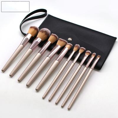 China Smudge Brush Smudge Brush 10pcs High Quality Professional Makeup Brushes Set Eyeshadow Brown Foundation Powder Cosmetic for sale