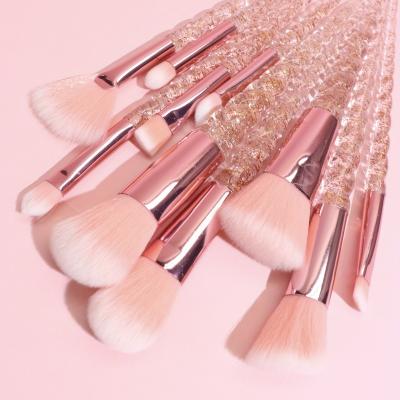 China Smudge Brush Smudge Brush 10pcs Pink Cosmetic Makeup Brushes Set Powder Foundation Eyeliner Eyeshadow Lip Brush Holiday Gift For Beauty Lovers for sale