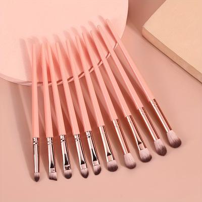 China Smudge Brush Smudge Brush 10pcs Pink Eye Makeup Cover Brush Portable Soft Eyeshadow Brush For Eyebrow Brush for sale