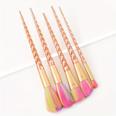 China Smudge Brush Smudge Brush 5pcs Makeup Brush Set With Colorful Premium Synthetic Dense Bristles Face Blush Powder Contour Eyeshadow Blending Brush For Girl for sale