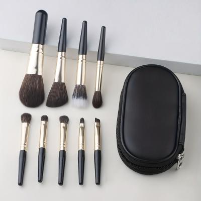 China Smudge Brush Smudge Brush 9pcs Mini Makeup Brush Set With Portable Storage Case Professional For Blush Powder Eyeshadow Brow Blending Travel Makeup Essent for sale