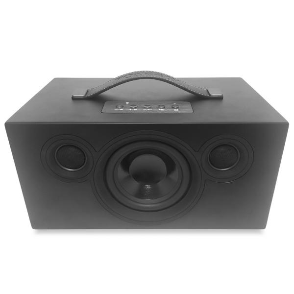 Compatto portabile altoparlante bluetooth in legno massello per la casa con batteria ricaricabile