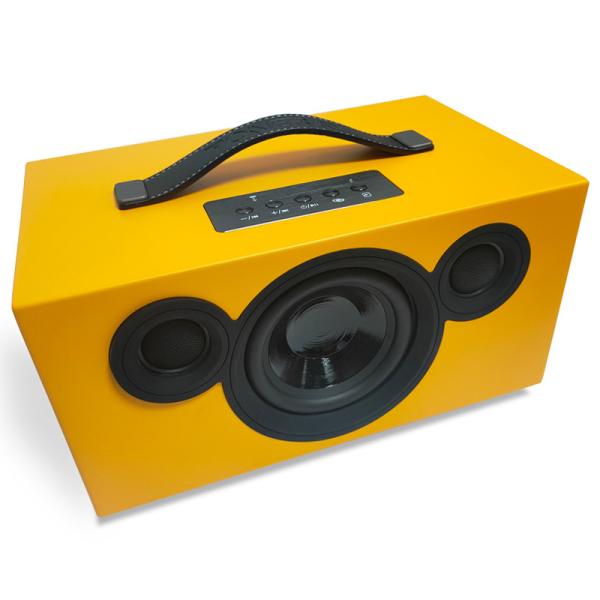 Compatto portabile altoparlante bluetooth in legno massello per la casa con batteria ricaricabile