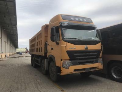China de Stortplaatsvrachtwagen van 8X4 371HP Howo A7 met de Gele Kleur van Hoge Prestatiesmotoren Te koop